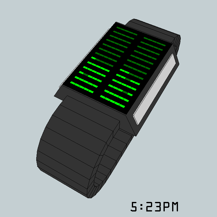 Vertical LED watch with retro-futuristic style. | Tokyoflash Japan