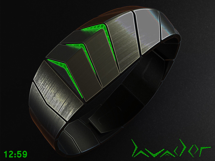 Invader LED watch with chevron display | Tokyoflash Japan