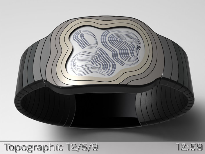 Topographic watch maps out the time in 3D | Tokyoflash Japan