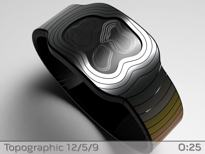 Topographic watch maps out the time in 3D | Tokyoflash Japan